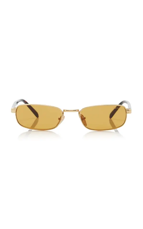 Prada Square Frame Metal Sunglasses - Brown