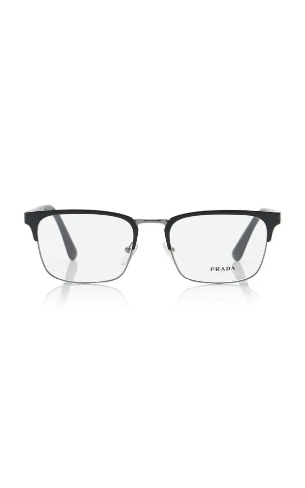 Prada Square-frame Metal Eyeglasses - Silver