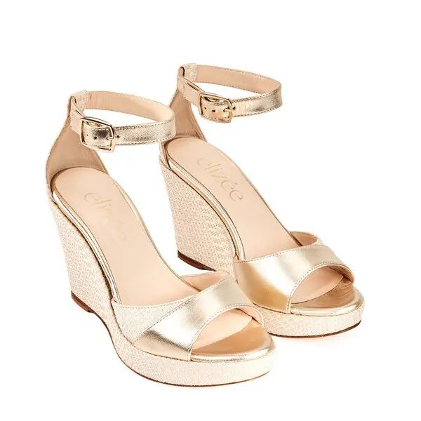 ELIZEE Brigitte Wedge - Platinum Metallic