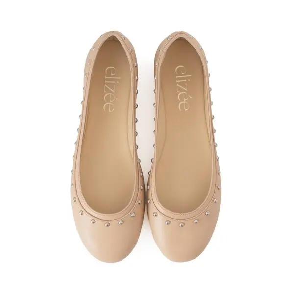 ELIZEE Gemma Flat - Blush/studs