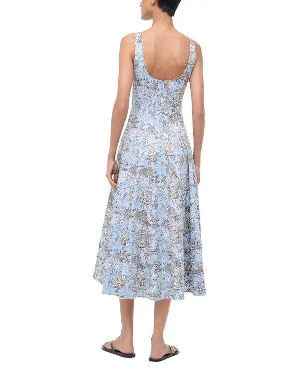 Staud Wells Midi Dress - Sky Toile