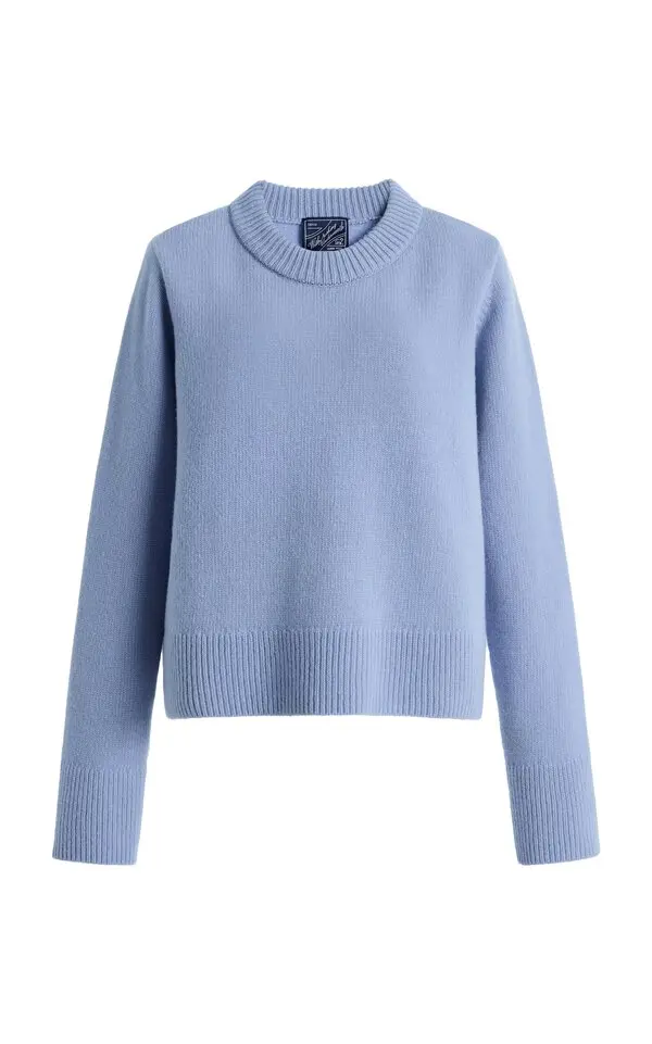 WITH NOTHING UNDERNEATH Devon Wool Sweater - Light Blue