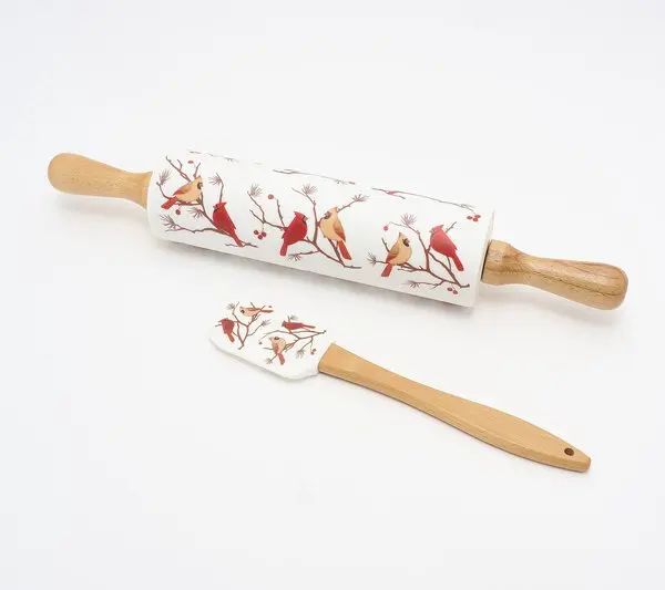 TEMP-TATIONS As Is Seasonal Rolling Pin With Spatula - One-color