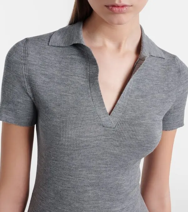 Max Mara Albero Virgin Wool Polo Shirt - Beige