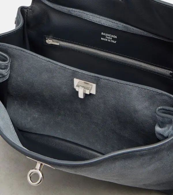 Balenciaga Rodeo Small Suede Top Handle Bag - Grey