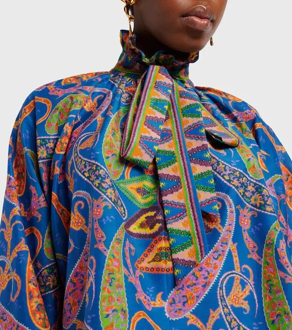 Etro Printed Cotton And Silk Twill Blouse