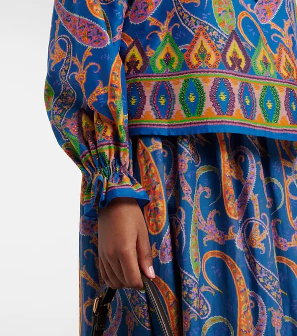 Etro Printed Cotton And Silk Twill Blouse