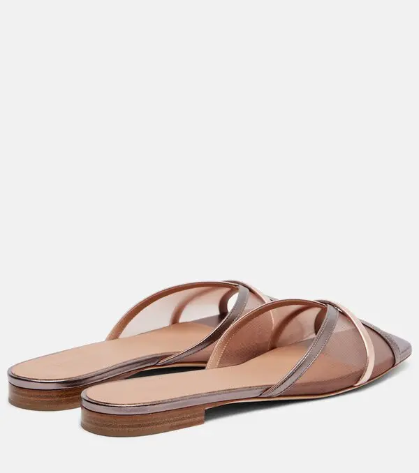 MALONE SOULIERS Perla Leather And Mesh Slides