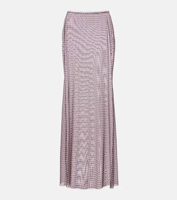 BANANHOT Solay Gingham Maxi Skirt - Brown