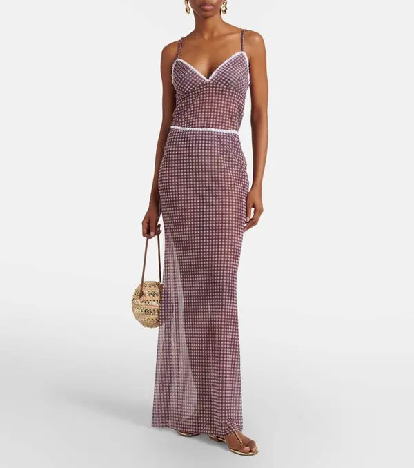 BANANHOT Solay Gingham Maxi Skirt