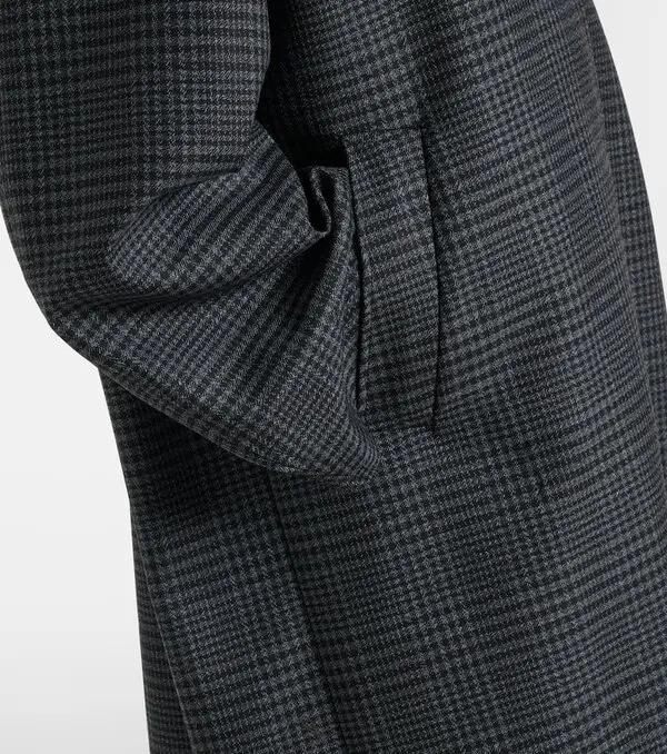 RÓHE Prince Of Wales Check Virgin Wool Coat - Black