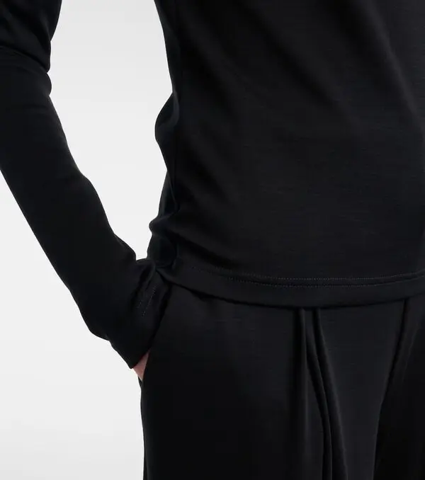 Max Mara Orafo Off-shoulder Virgin Wool Top - Black