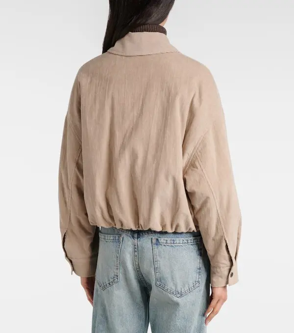 Brunello Cucinelli Corduroy Zip-up Jacket - Beige
