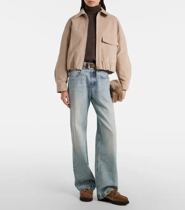 Brunello Cucinelli Corduroy Zip-up Jacket - Beige