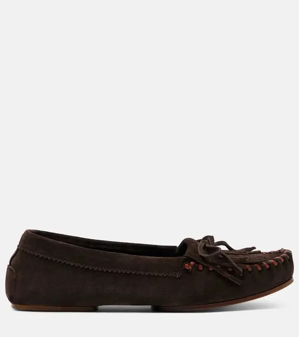 Paris Texas Suede Tasseled Loafers - Brown