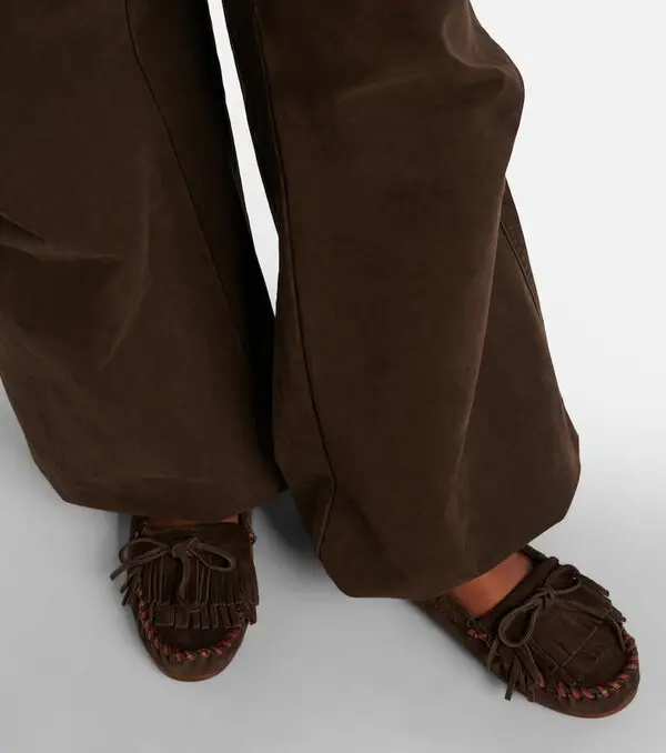 Paris Texas Suede Tasseled Loafers - Brown