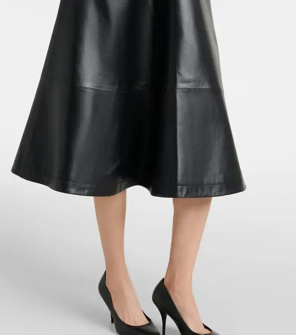 Altuzarra Gathered Leather Midi Dress