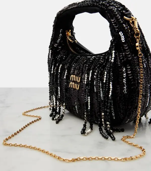 Miu Miu Wander Mini Embellished Top-handle Bag