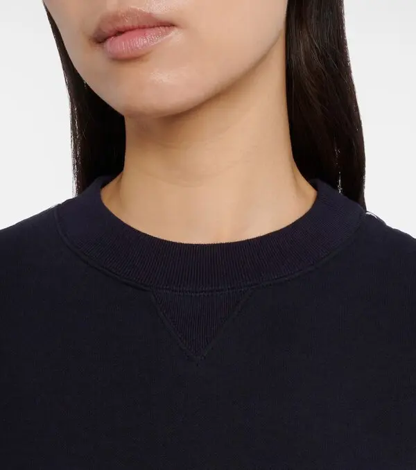 Sacai Striped Cotton-blend Sweatshirt - Blue