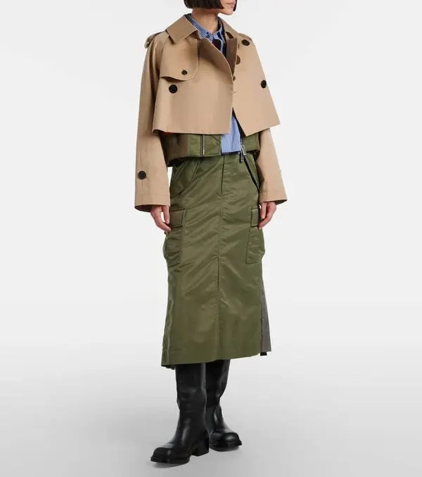 Sacai Padded Cotton-blend Bomber Jacket - Beige