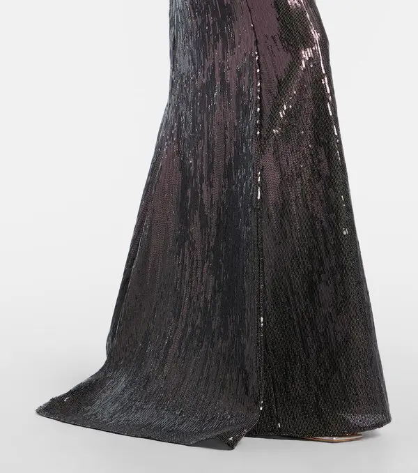 Elie Saab Sequined Strapless Bustier Gown
