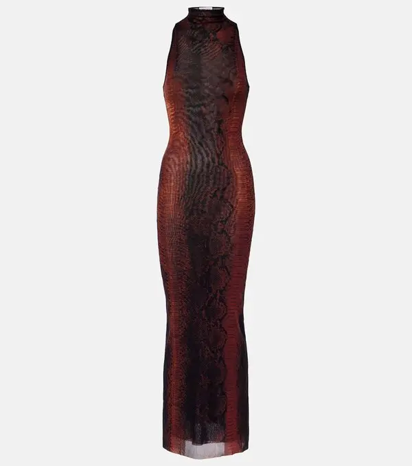 JEAN PAUL GAULTIER Snake-effect Halterneck Gown
