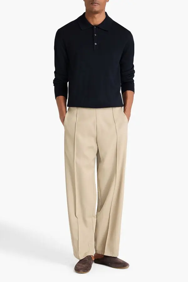 Frescobol Carioca Felix Merino Wool Polo Sweater - Navy