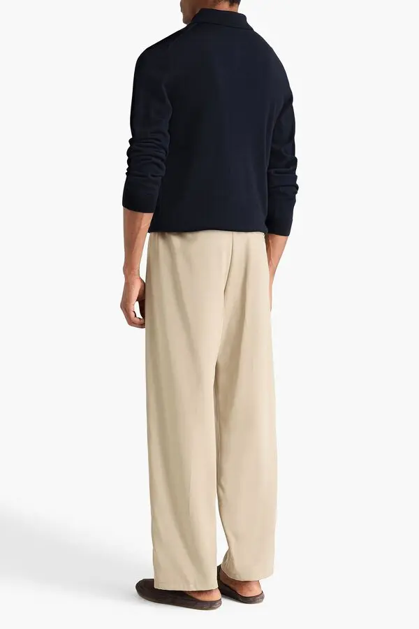 Frescobol Carioca Felix Merino Wool Polo Sweater - Navy