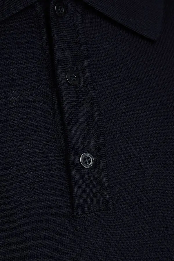 Frescobol Carioca Felix Merino Wool Polo Sweater - Navy
