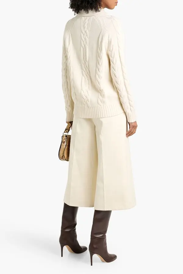 Max Mara Micio Felt-paneled Cable-knit Wool And Cashmere-blend Blazer