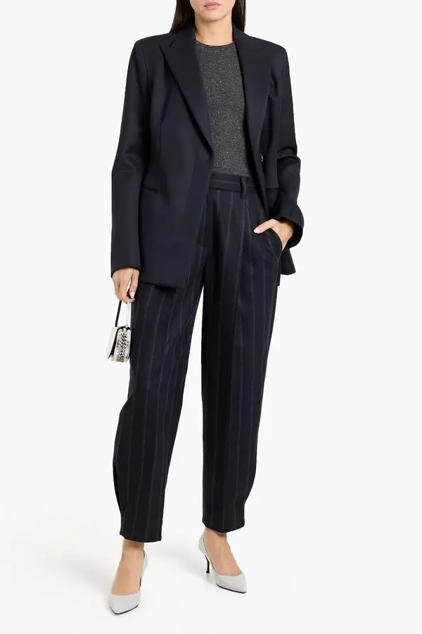 Brunello Cucinelli Pinstriped Wool-blend Tapered Pants