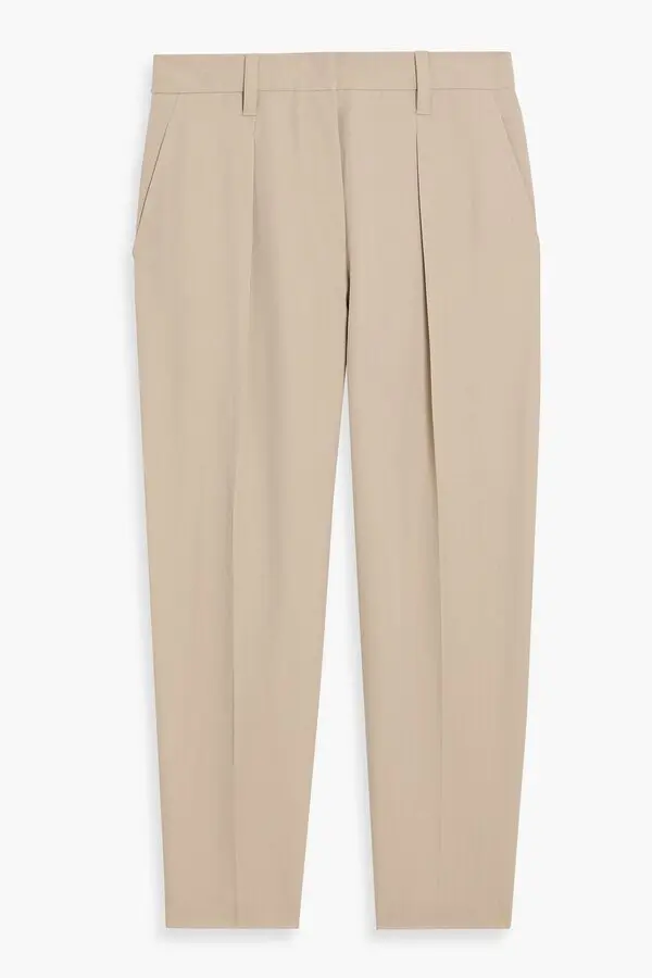 Brunello Cucinelli Pleated Tapered Wool-blend Twill Pants