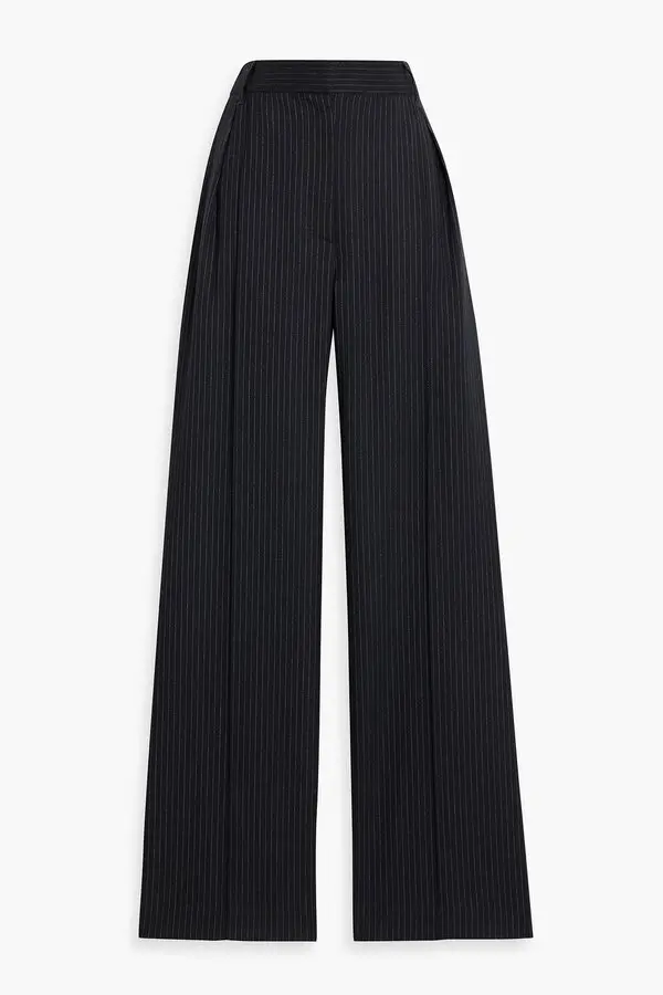 Brunello Cucinelli Pinstriped Wool-blend Wide-leg Pants