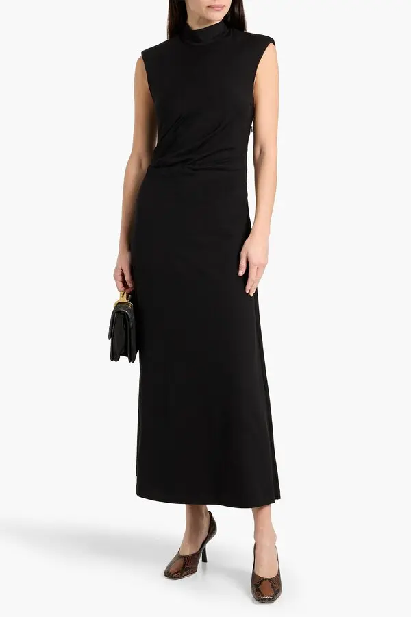 Brunello Cucinelli Draped Wool-blend Jersey Maxi Dress
