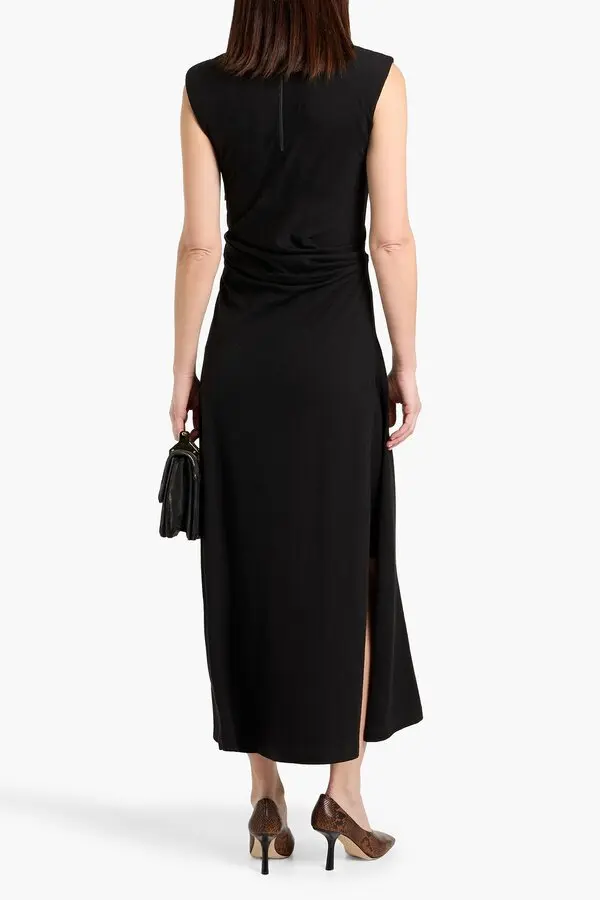 Brunello Cucinelli Draped Wool-blend Jersey Maxi Dress