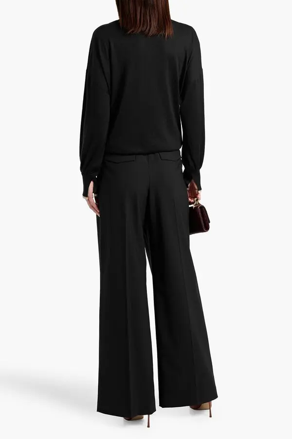 Brunello Cucinelli Pleated Wool-blend Wide-leg Pants