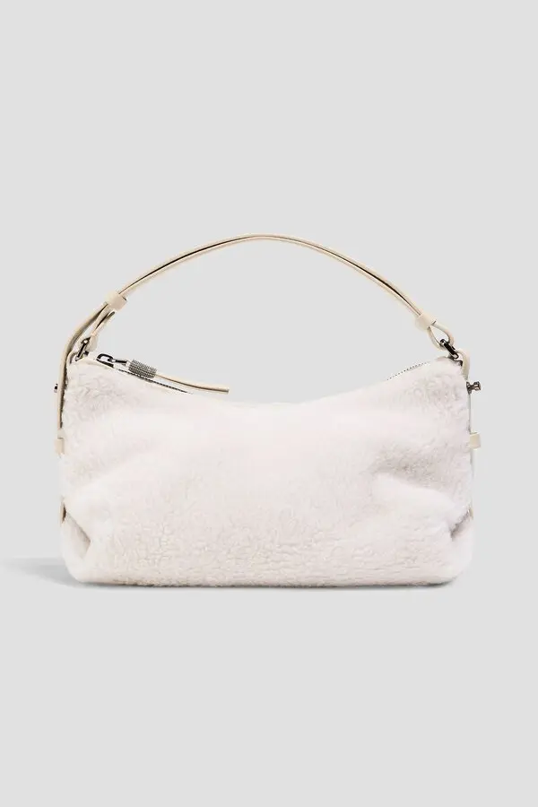 Brunello Cucinelli Leather-trimmed Shearling Tote - Off-white