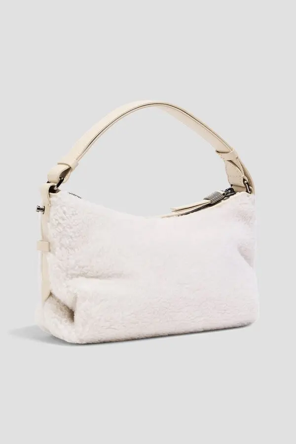 Brunello Cucinelli Leather-trimmed Shearling Tote - Off-white