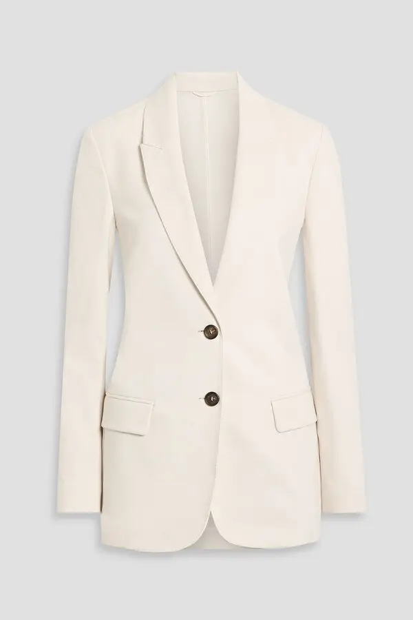 Brunello Cucinelli Bead-embellished Cotton-blend Jersey Blazer - Ecru