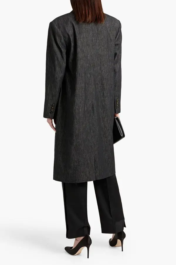 Brunello Cucinelli Satin Crepe-paneled Denim Coat