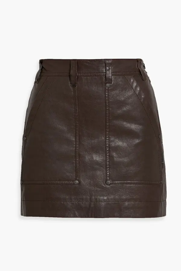 Brunello Cucinelli Leather Mini Skirt