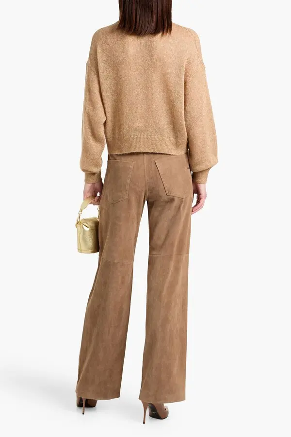 Brunello Cucinelli Suede Straight-leg Pants