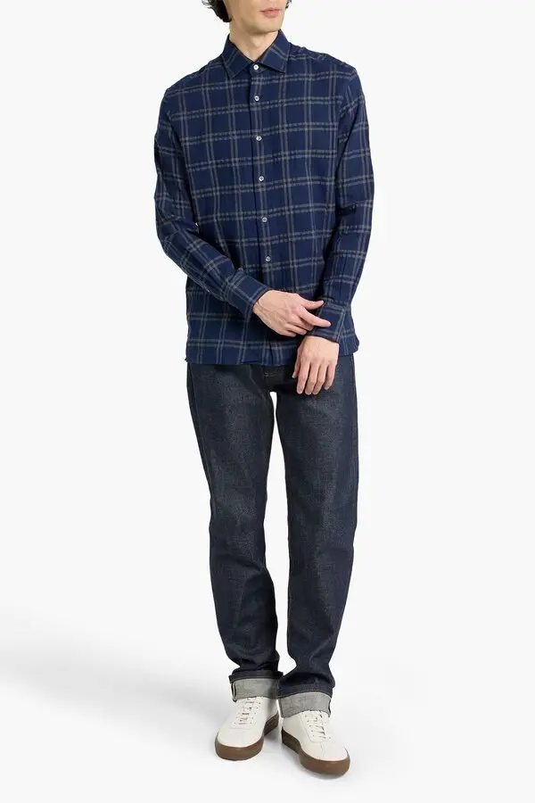 Dunhill Checked Cottonblend Flannel Shirt