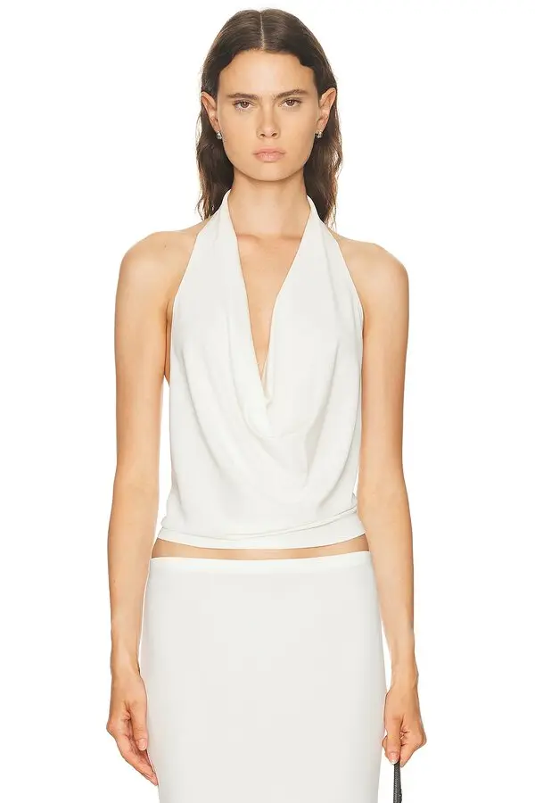 Eterne Paris Stretch Jersey Top - Ivory