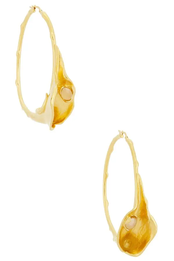 Chloé Hoop Earrings - Gold & Pink