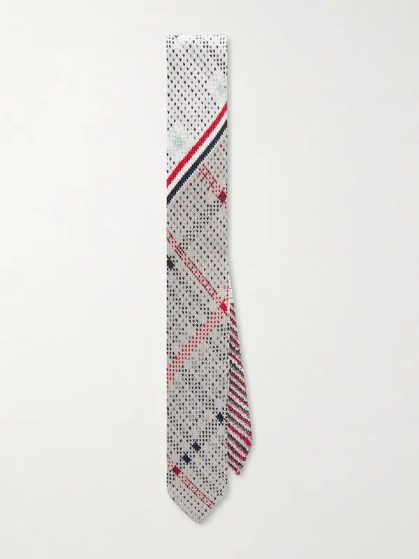 Thom Browne 5cm Silk-jacquard Neck Tie - Gray