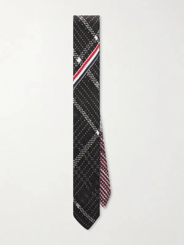 Thom Browne 5cm Silk-jacquard Neck Tie - Black