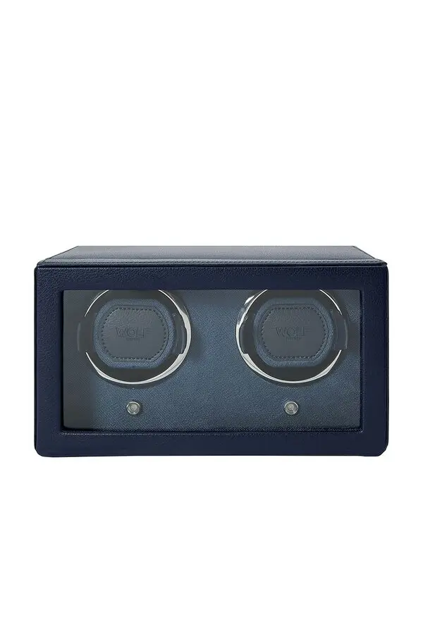 Wolf Cub Double Watch Winder With Cover - Navy