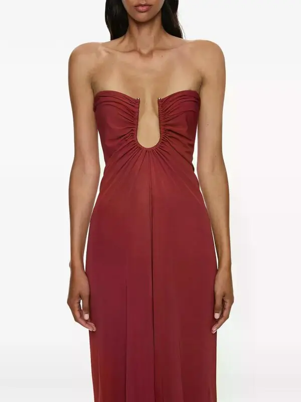 Christopher Esber Arced Palm Strapless Dress