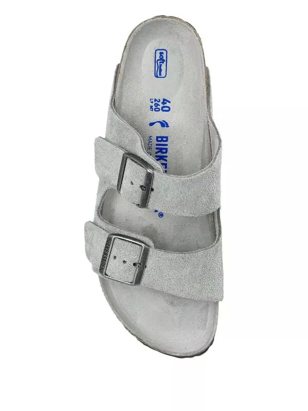 BIRKENSTOCK Suede Arizona Buckle Sandals - Grey